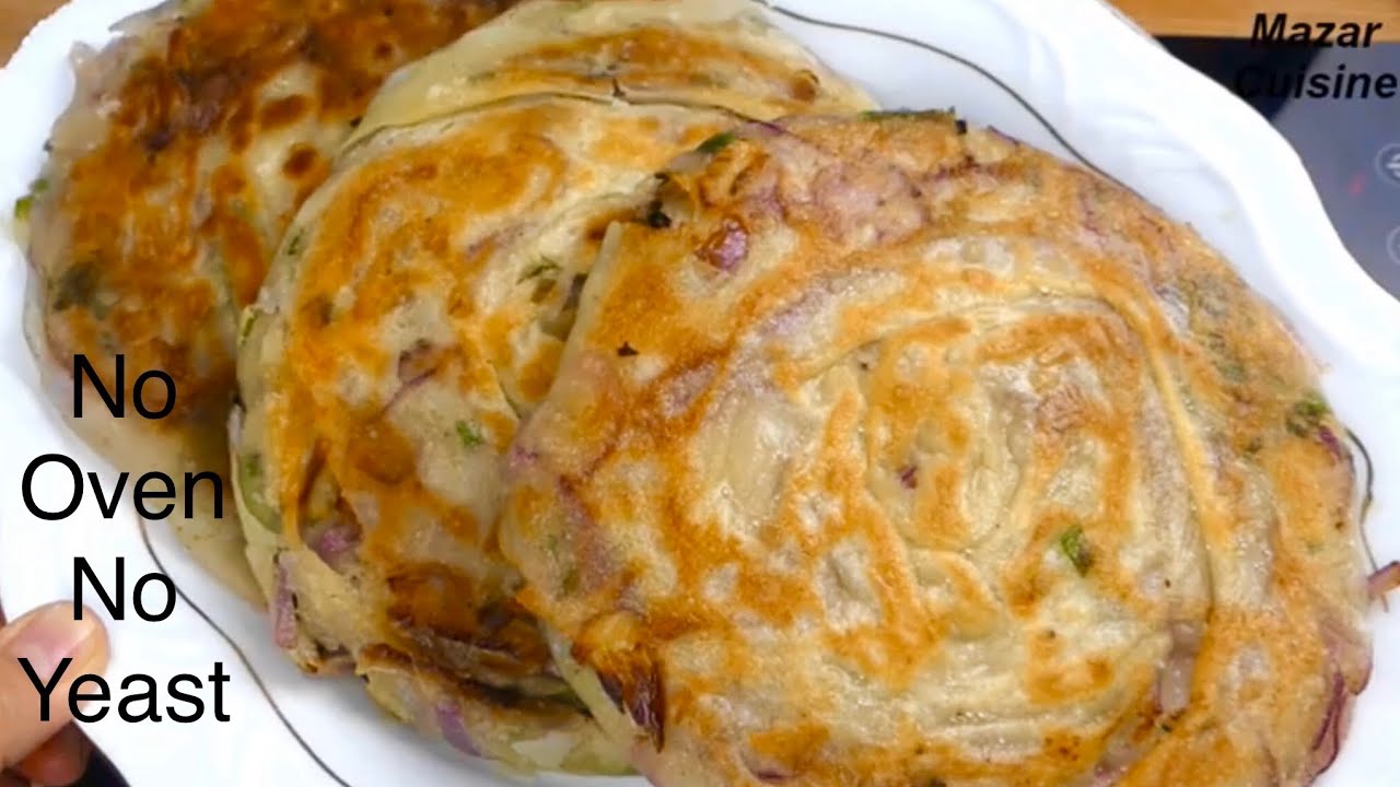 No Yeast ، No Oven ، Naan Pyazi On Tawa , نان پیازی که با خوردن آن ...
