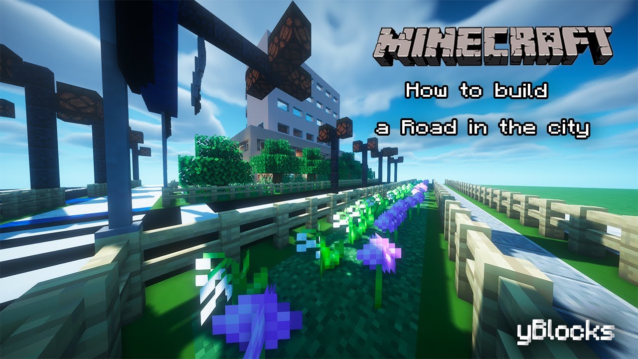 Minecraft 🚦 How to build a ROAD in the city🚗 - YouTube