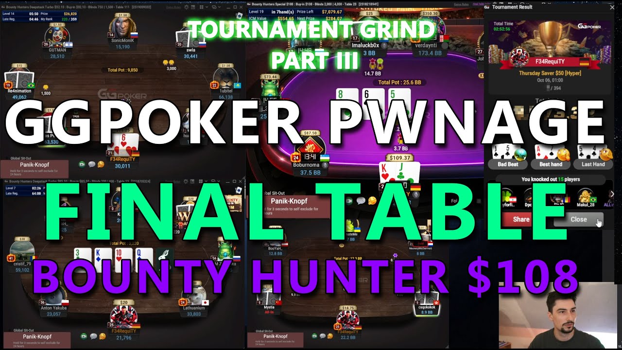 FINAL TABLE: $108 Bounty Hunter Special - FRIDAY TOURNEY SESSION on ...