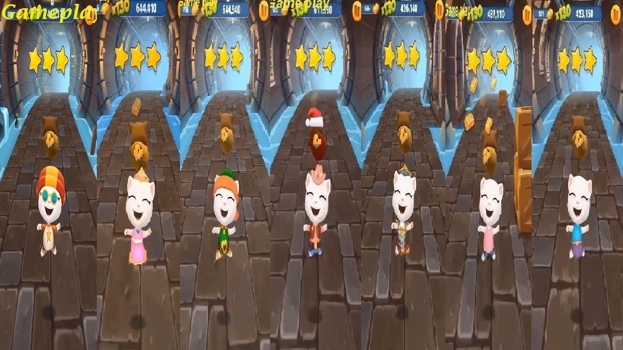 Talking Tom Gold Run Skater Angela VS PRINCESS ANGELA Talking Angela ...