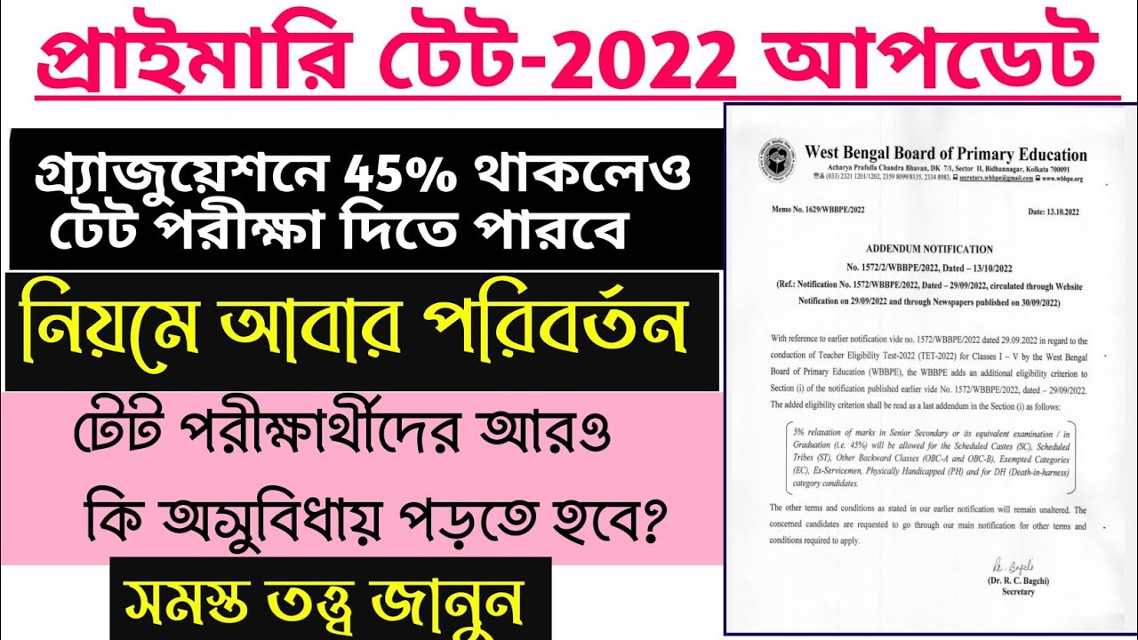 Primary Tet 2022 New Notification || Primary tet 2022 News Today ...