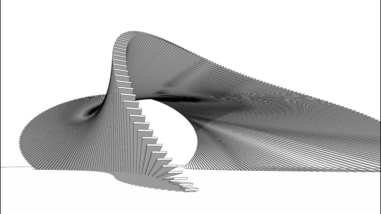 3d modeling a pavilion by deconstructing a twisted cylinder using ...