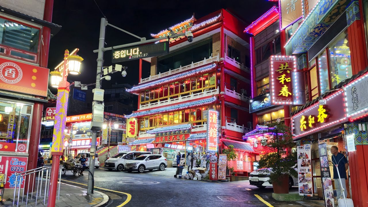 Relaxing Night Walk in Incheon, Chinatown, Japanese Street | 4K ...