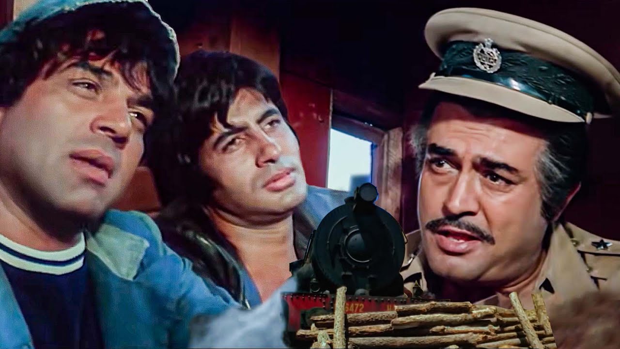 SHOLAY Train Attack Scene | Dharmendra–Amitabh Ki Dhamakedaar Goli ...