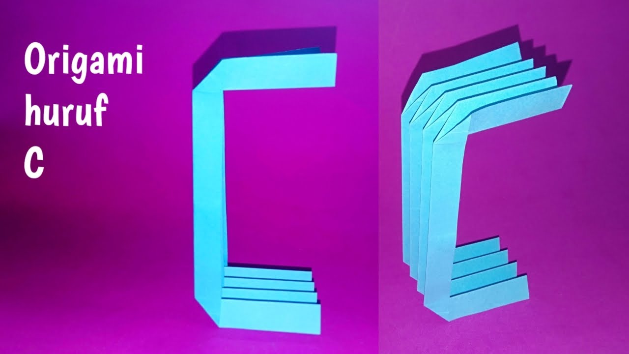 Cara membuat origami huruf C/how to make origami letter C - YouTube
