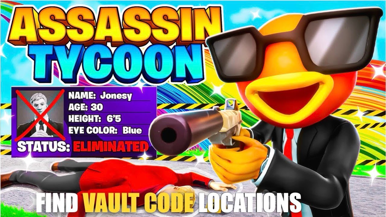 ASSASSIN TYCOON MAP FORTNITE CREATIVE - FIND VAULT CODE LOCATIONS (KEY ...