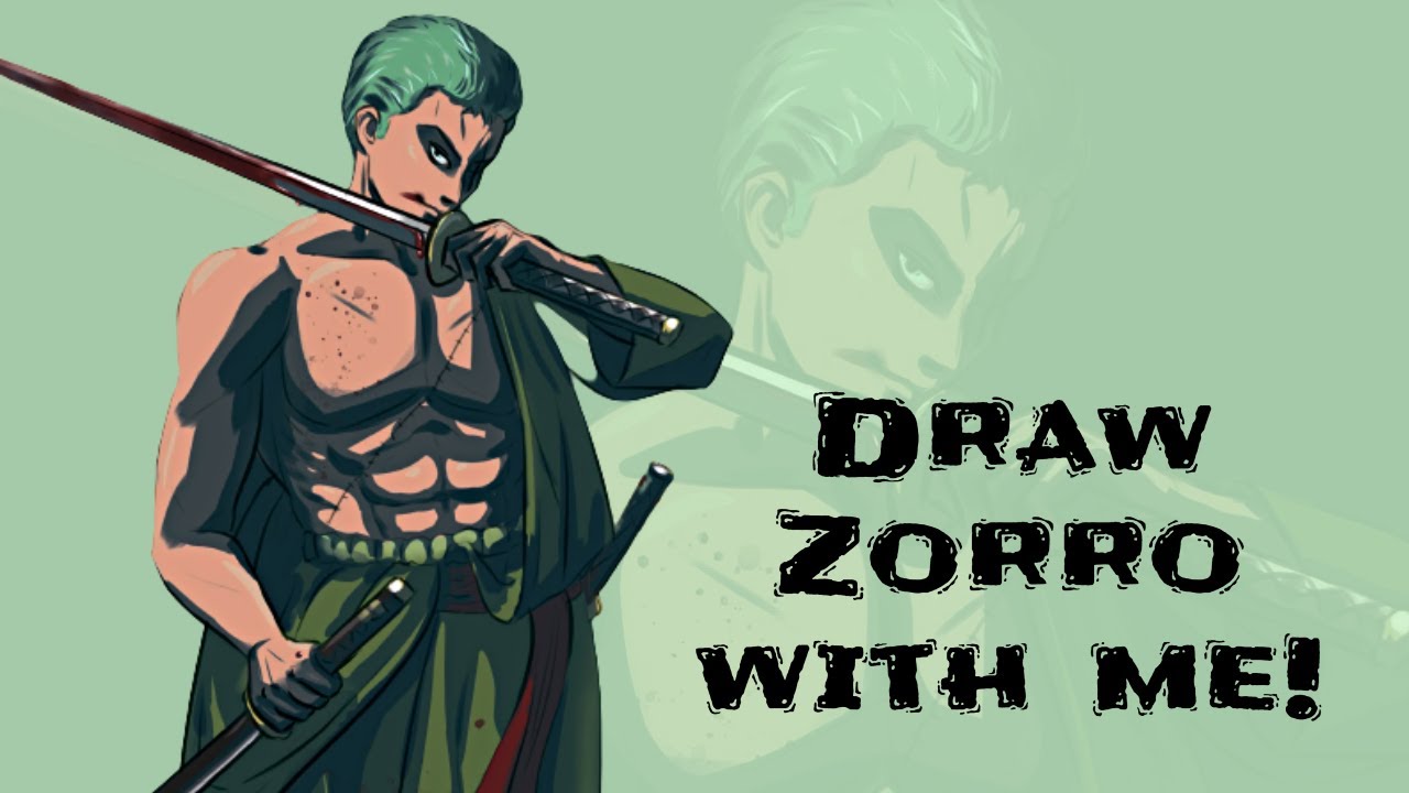 How to Draw Anime Zorro Step by Step in Photoshop || Drawing Ideas for ...