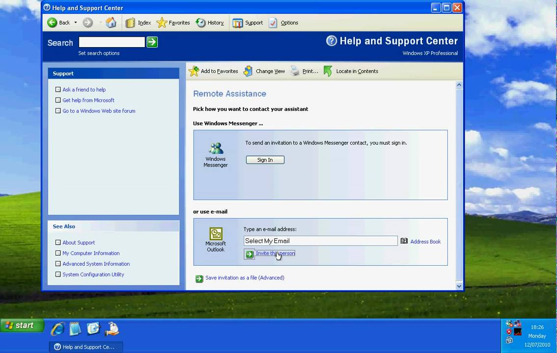 XP Remote Assistance - YouTube