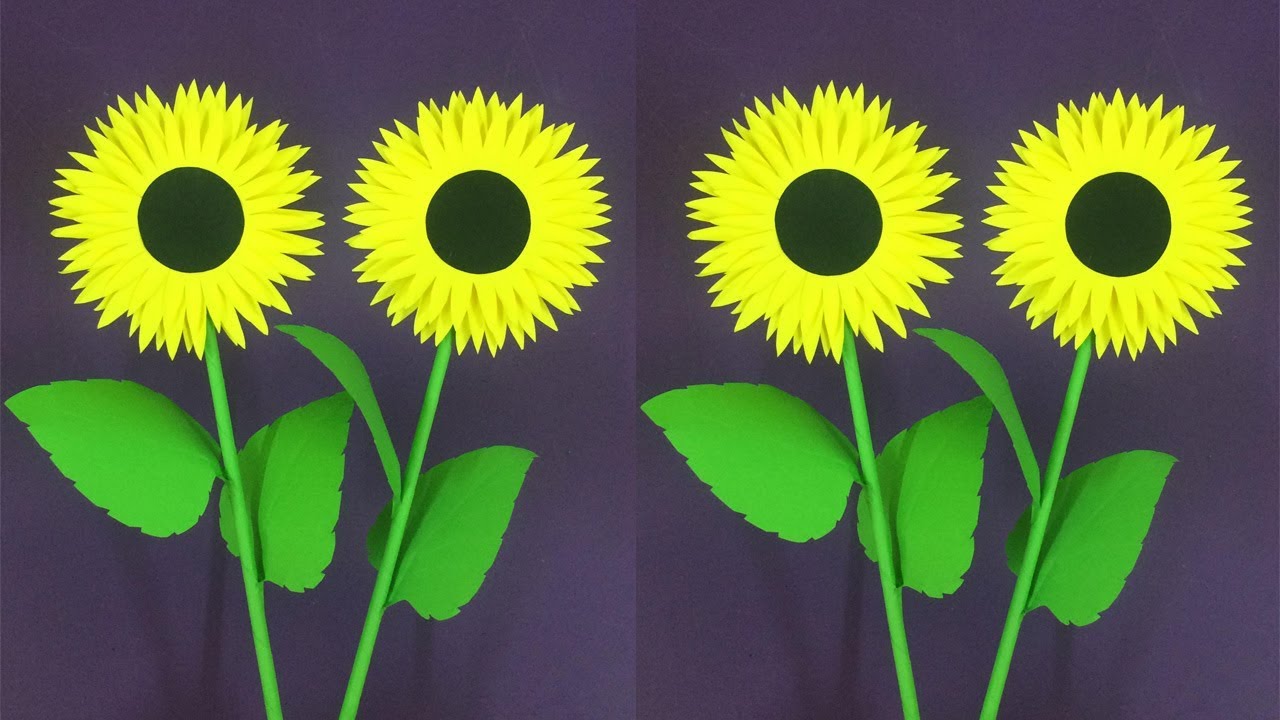 How To Make Paper Sunflower Making Paper Flowers Step By Step DIY How To Make Paper Sunflower Making Paper Flowers Step By Step DIY