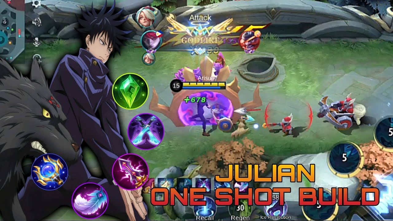 JULIAN ONE SHOT BUILD ( full burst build ) | JULIAN BEST BUILD - MLBB ...