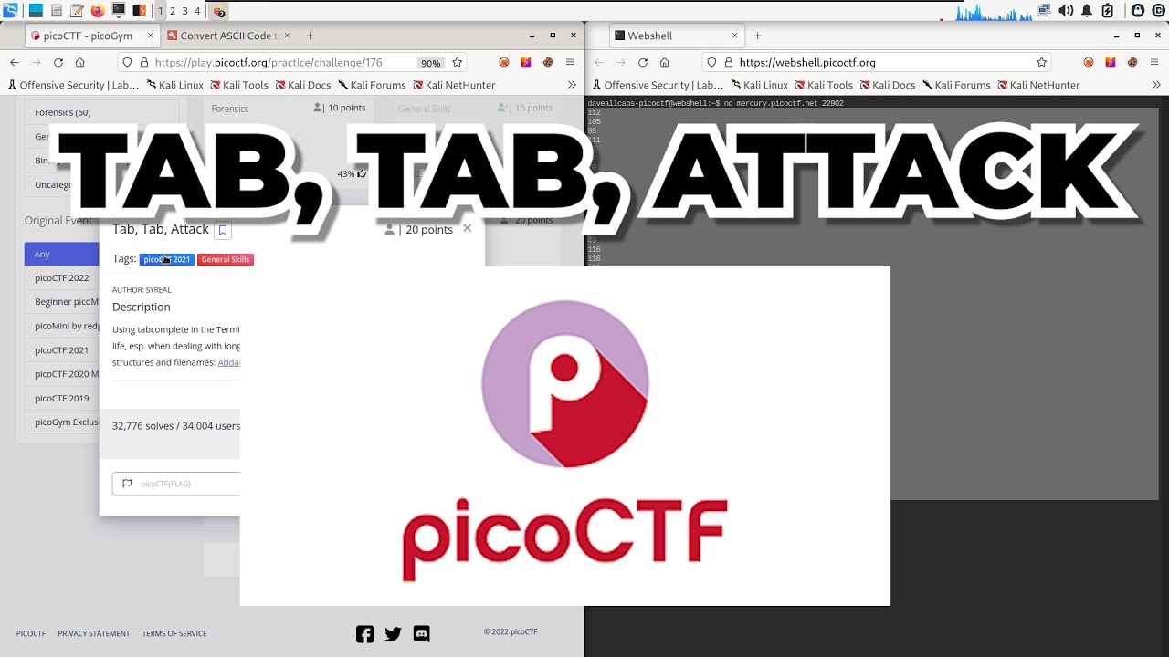 Tab Tab Attack Picoctf Walk Through Youtube