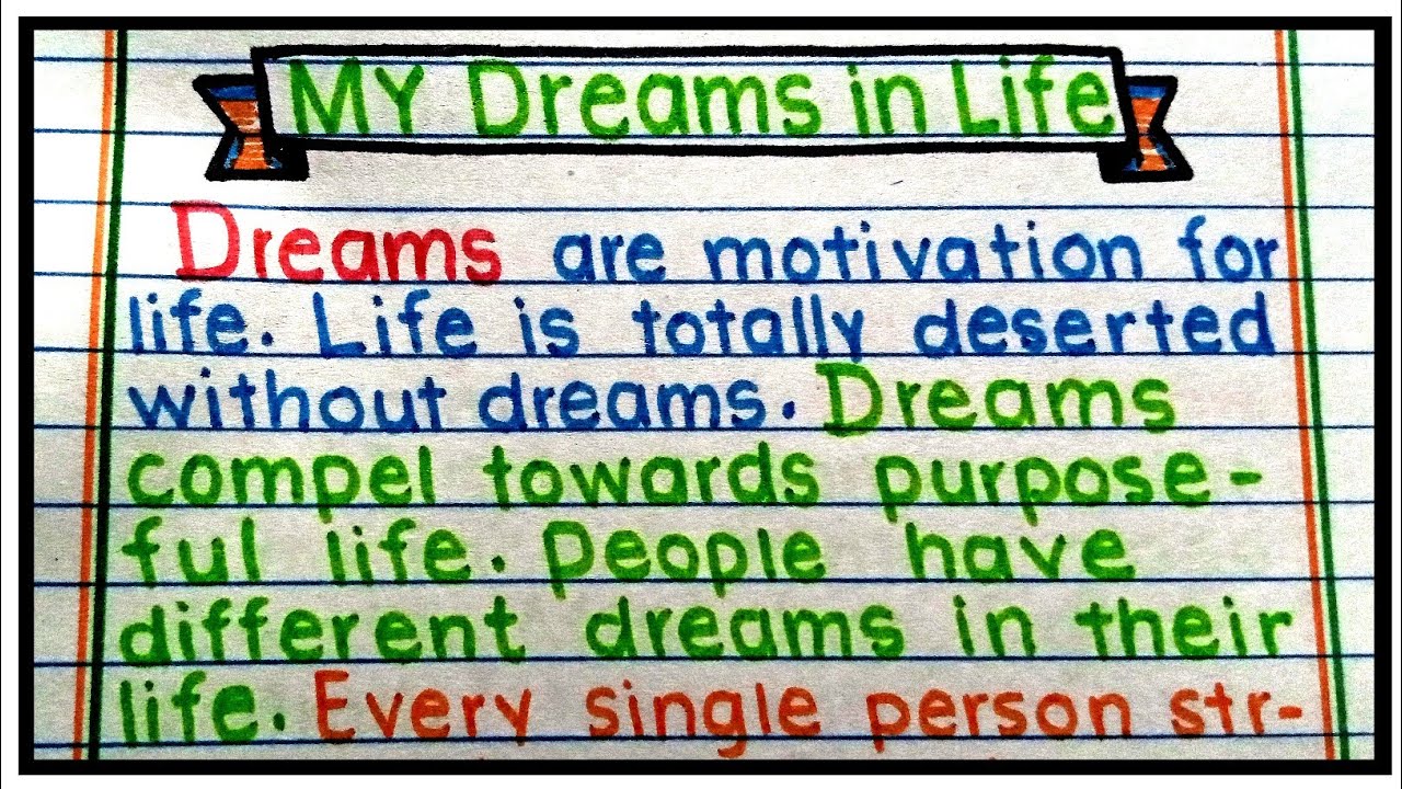Essay on "My Dreams" in life | Essay on my aim in future | Who I become ...