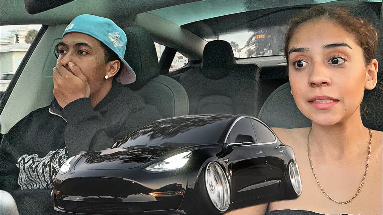 Taywavy Let’s His Girlfriend Drive His STANCED TESLA + MUKBANG - YouTube