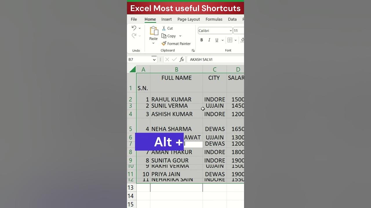 How To Adjust Rows Height & Columns Width With Shortcuts Keys In Excel #excel #shorts - YouTube