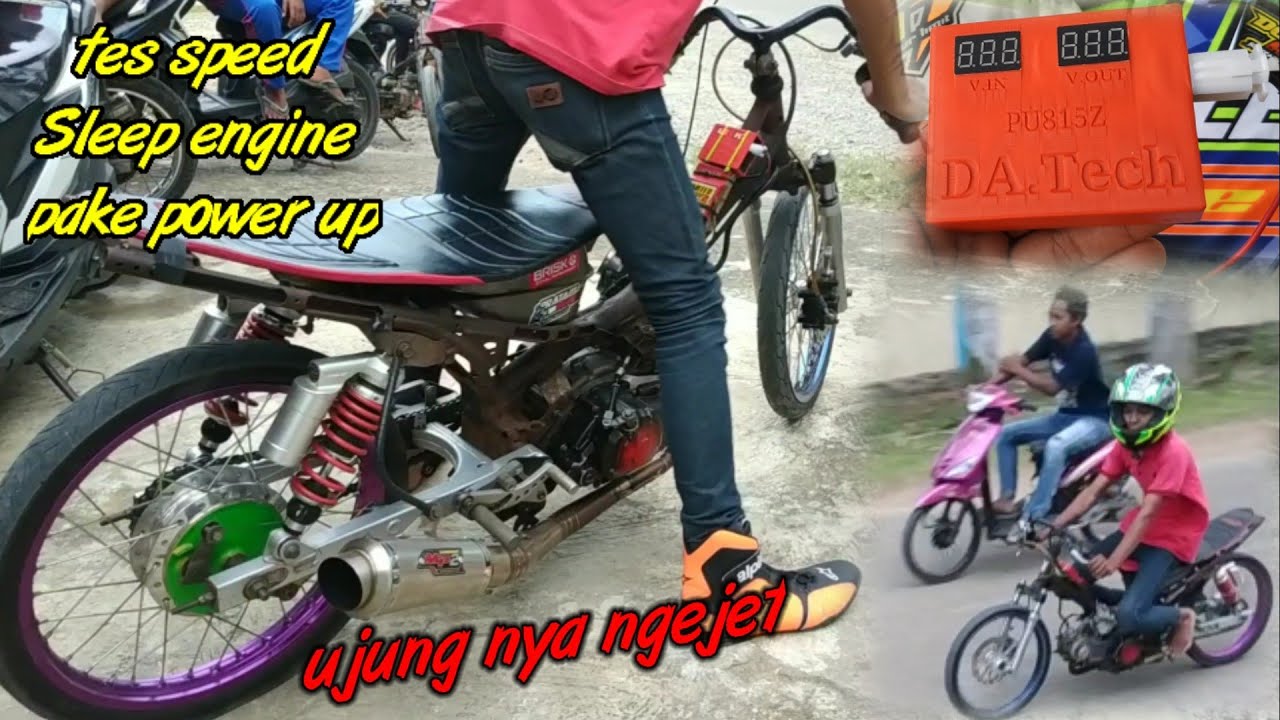 tes speed sleep engine 200cc pake power up - YouTube
