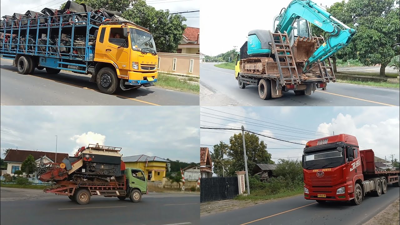 faw truck, truk muatan excavator, truk muatan motor, truk muatan ...