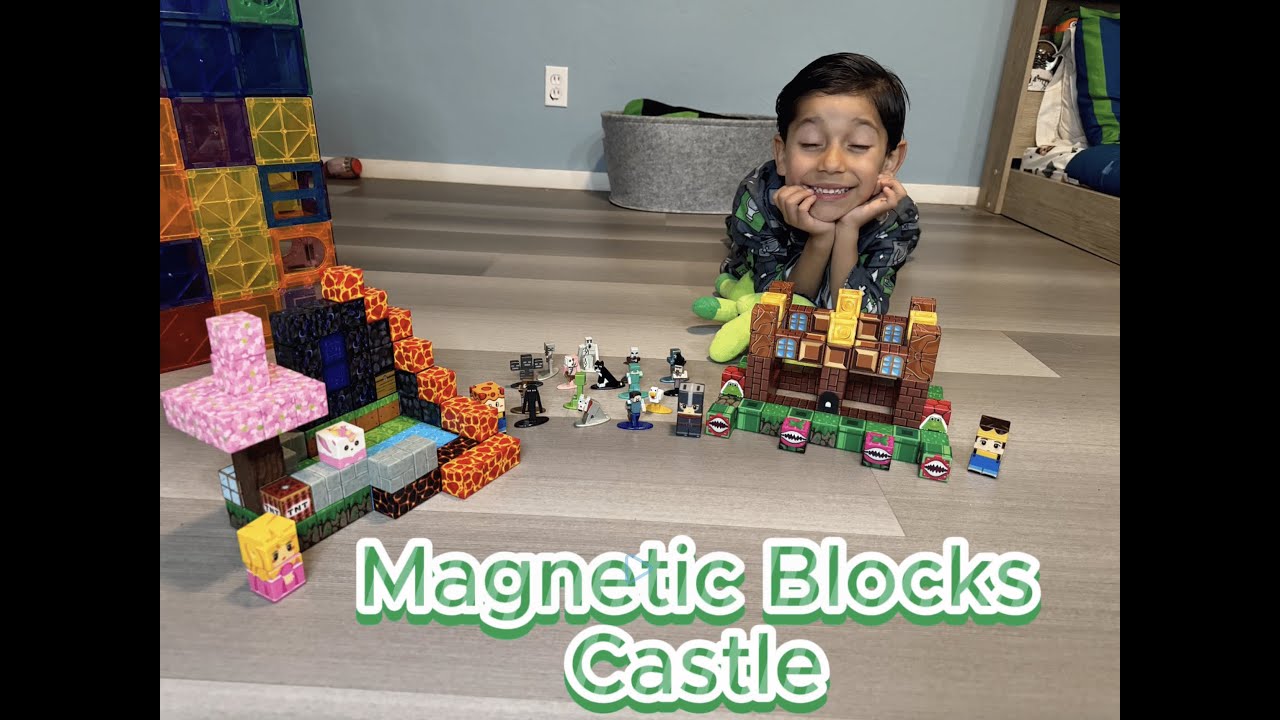 Alex has fun Minecraft magnetic blocks. - YouTube