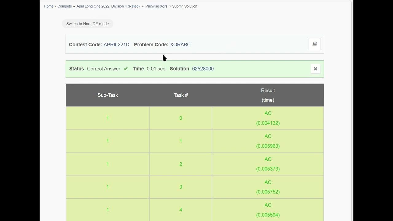 Pairwise Xors Codechef solution | CodeChef April Long Challenge (100/100) FULL | AC Code XORABC ...