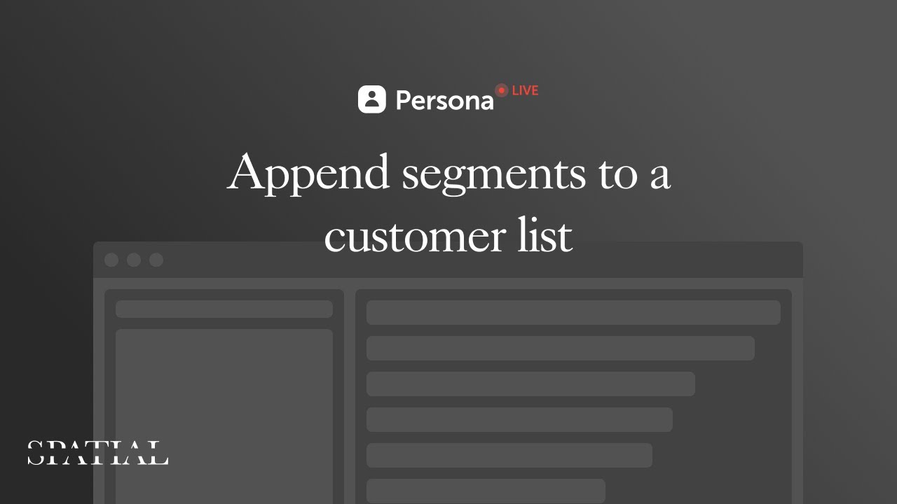 Append segments to a customer list – PersonaLive 101 - YouTube Append segments to a customer list – PersonaLive 101 - YouTube