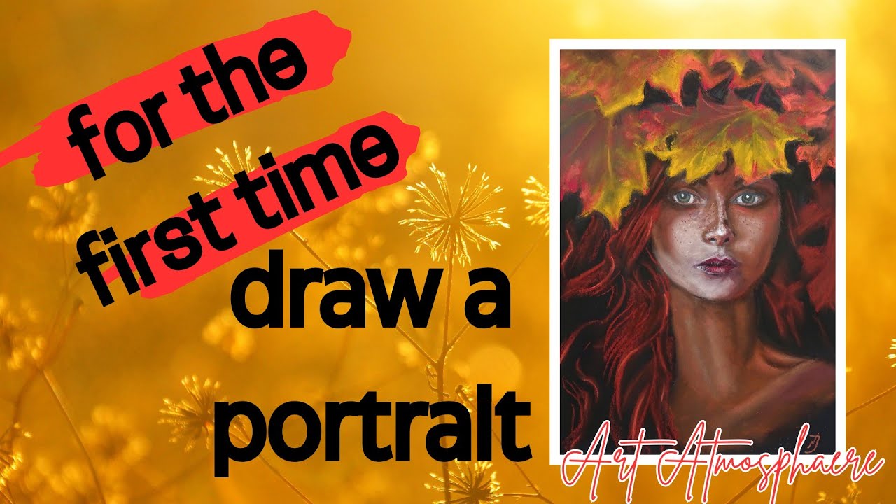 How to draw a female portrait - wood nymph with pastel. - YouTube