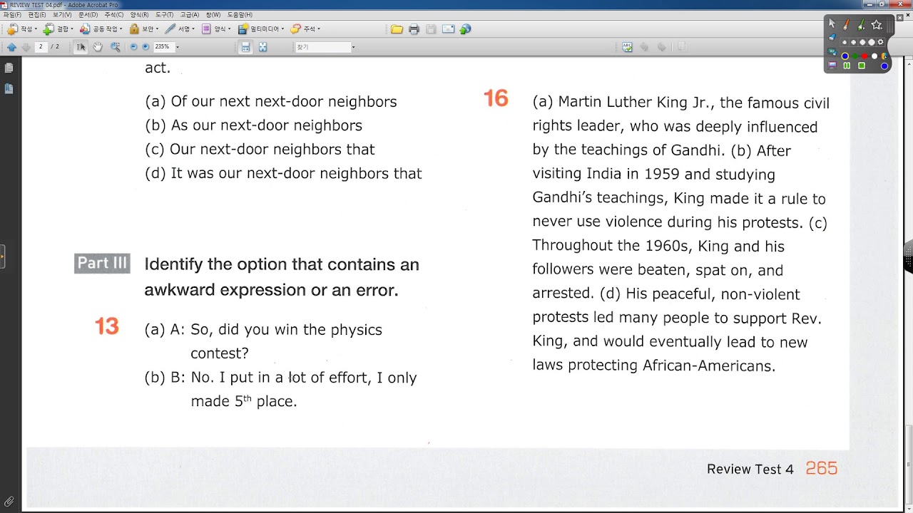 TEPS STARTER GRAMMAR REVIEW TEST 04 - YouTube
