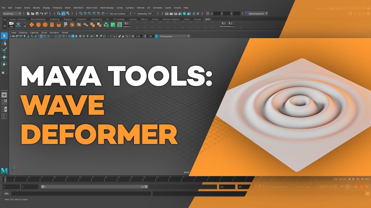 Maya's Wave Deform Tool - YouTube