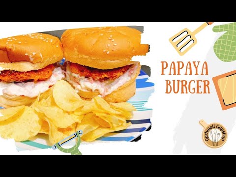 Papaya Patty Burger #papayarecipes #burgerrecipe #cooking #recipe # ...