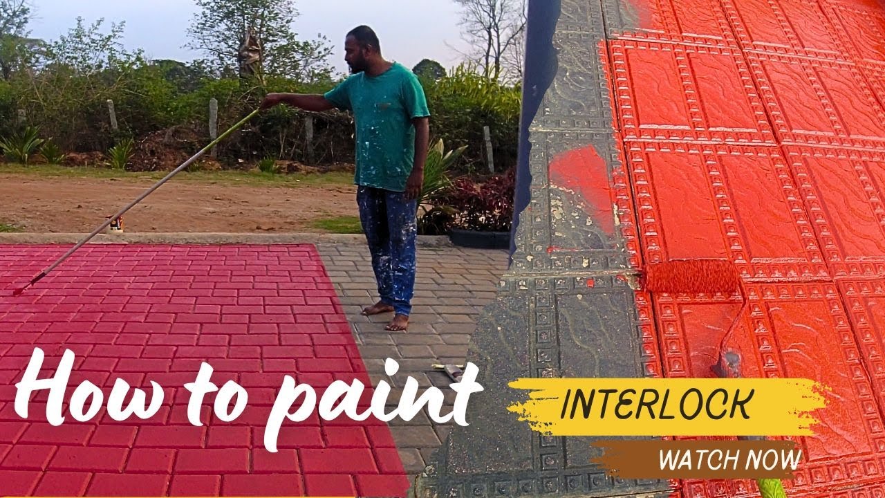 How to paint interlock | Paint work | Mrf floor paint - YouTube