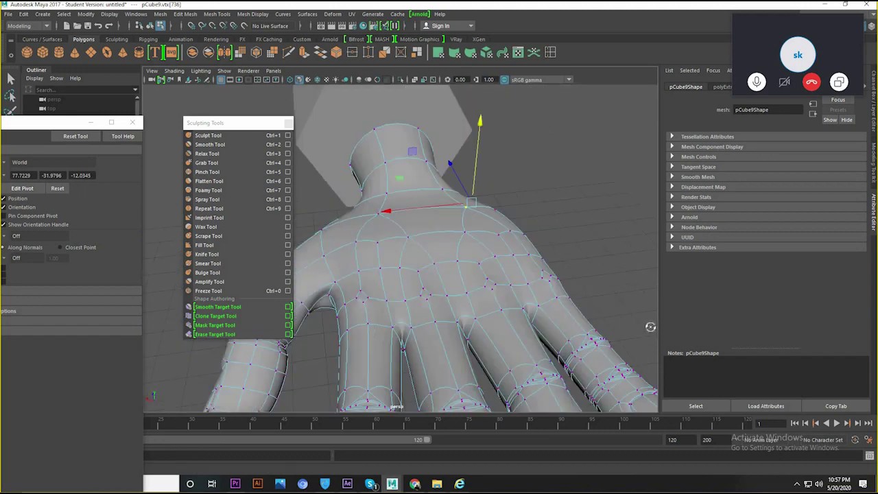 Maya Hand Modeling Tamil - Part 3 - YouTube