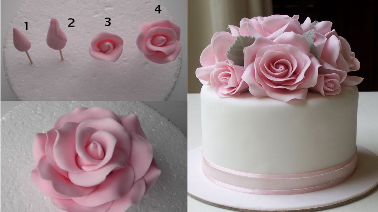 How To Make Foundant Flowers Without Cutter & Wires| Sugar Flower ...