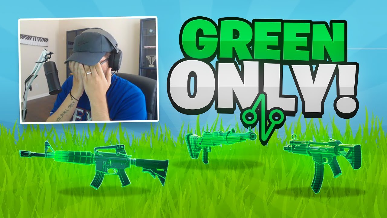 The FORTNITE GREEN *ONLY* CHALLENGE! (hard) - YouTube