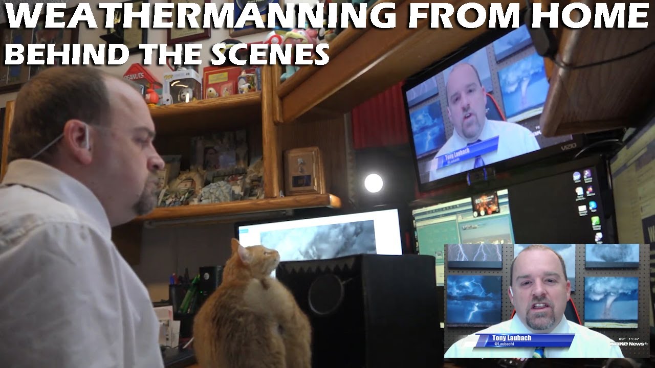 Cat Helps Weatherman Do Weather During Covid Pandemic - YouTube