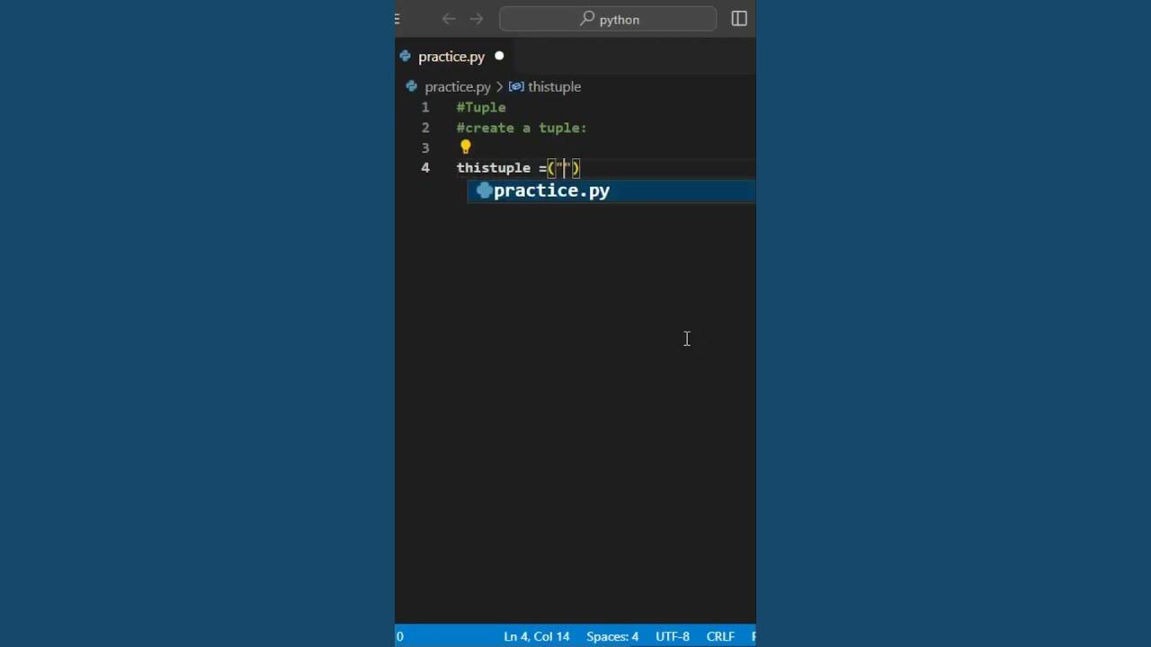 Create A Tuple Python Pythonprogramming Coding Pythoncoding Programming Youtube
