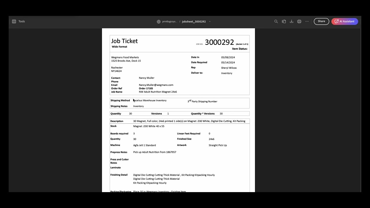 Updated Job Ticket - YouTube