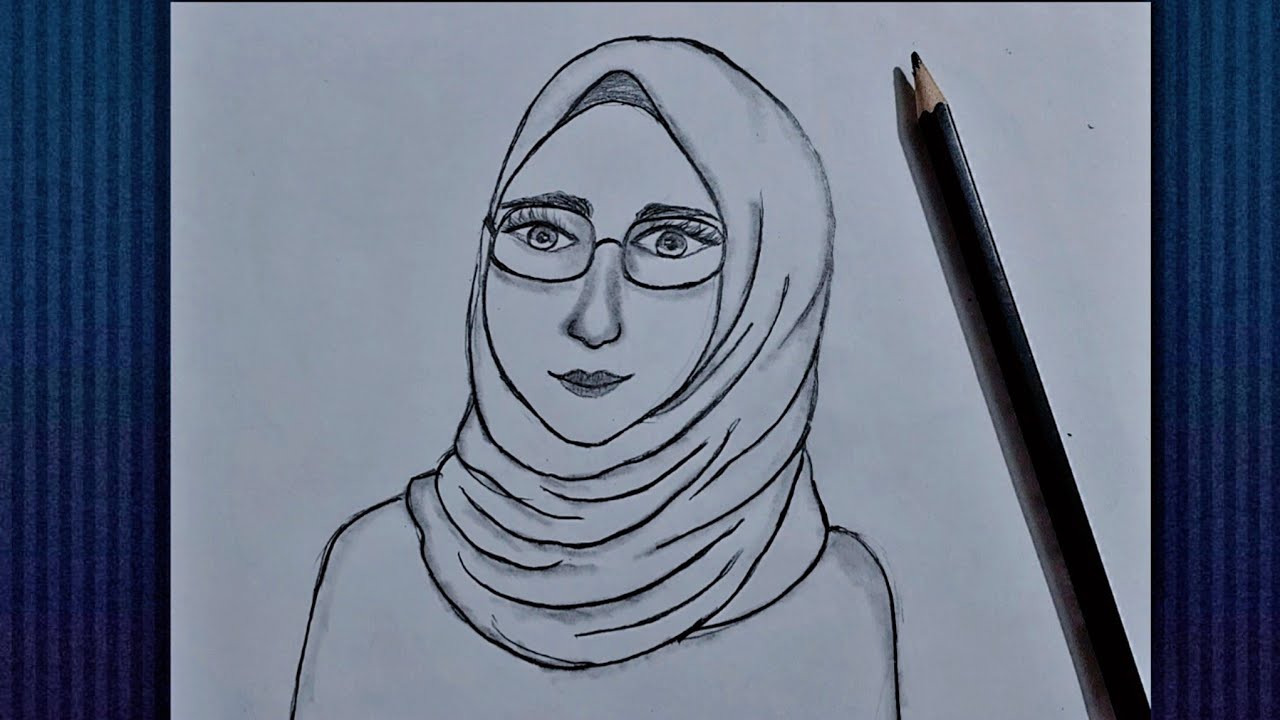 Easy drawing // how to draw a hijabi girl //for beginner// step by step ...