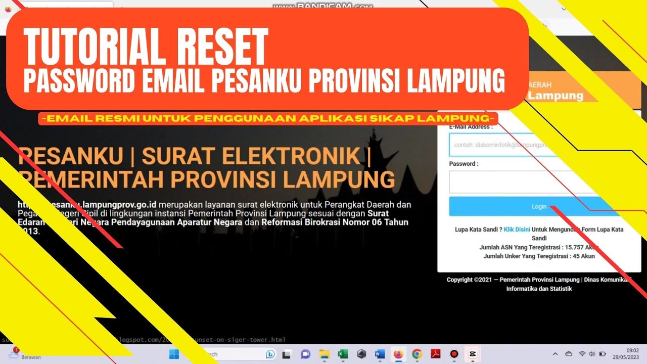 TUTORIAL RESET EMAIL OFFICIAL - PESANKU PEMPROV LAMPUNG - YouTube
