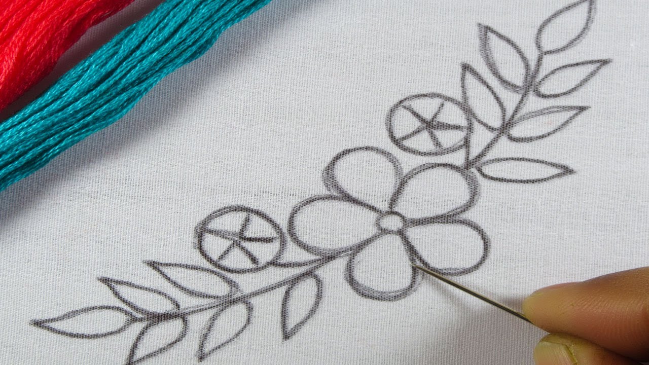 Hand Embroidery All New Modern Flower Design | Super Easy Flower Sewing ...