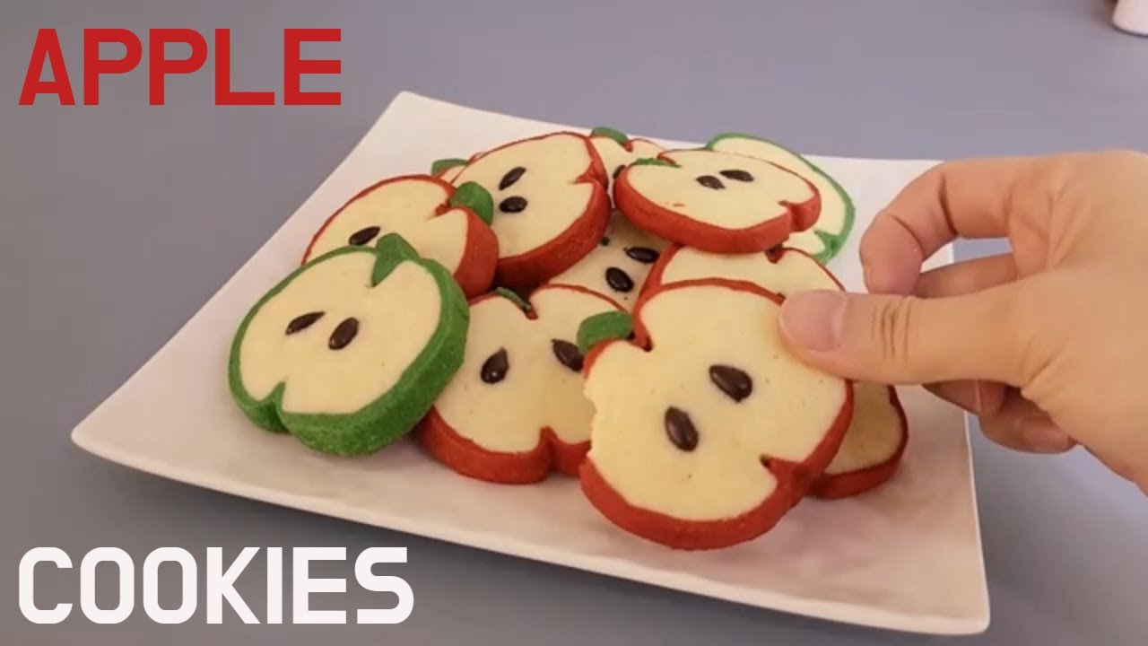 사과 모양 쿠키만들기 / Apple shaped cookies - YouTube
