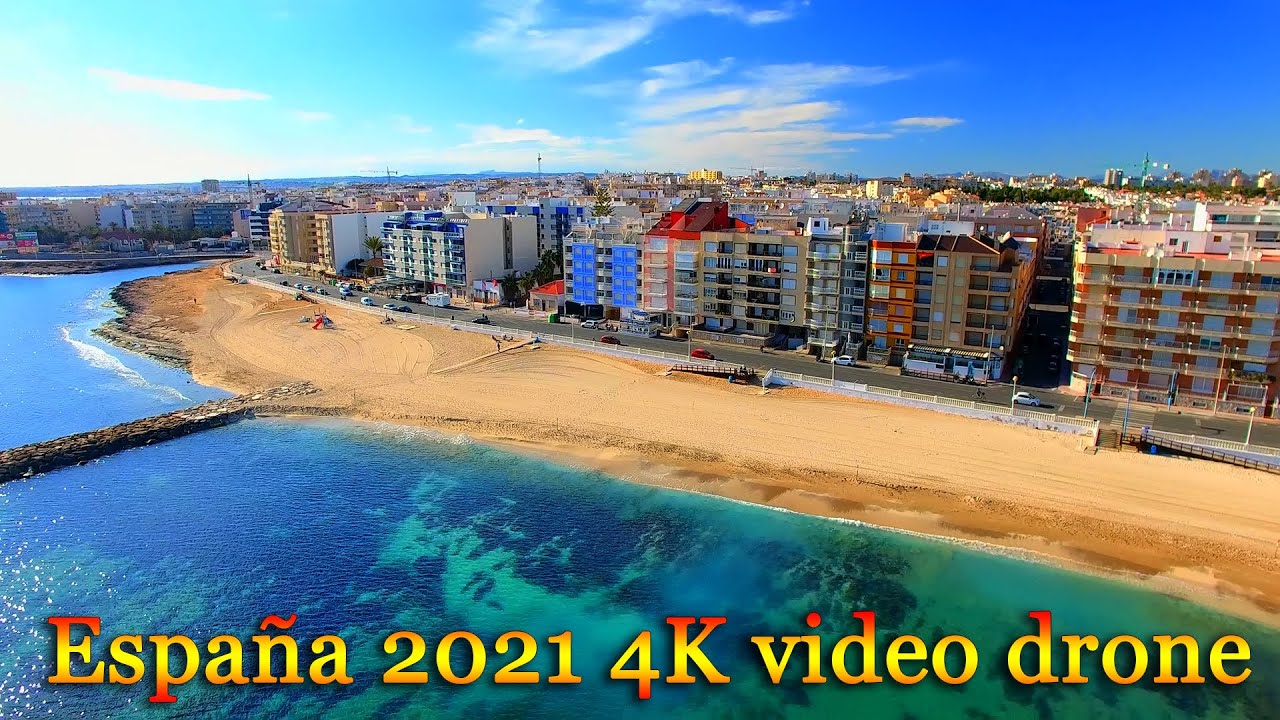 España 2021 4K video drone, mar y playa de los Locos, Torrevieja 2021 ...