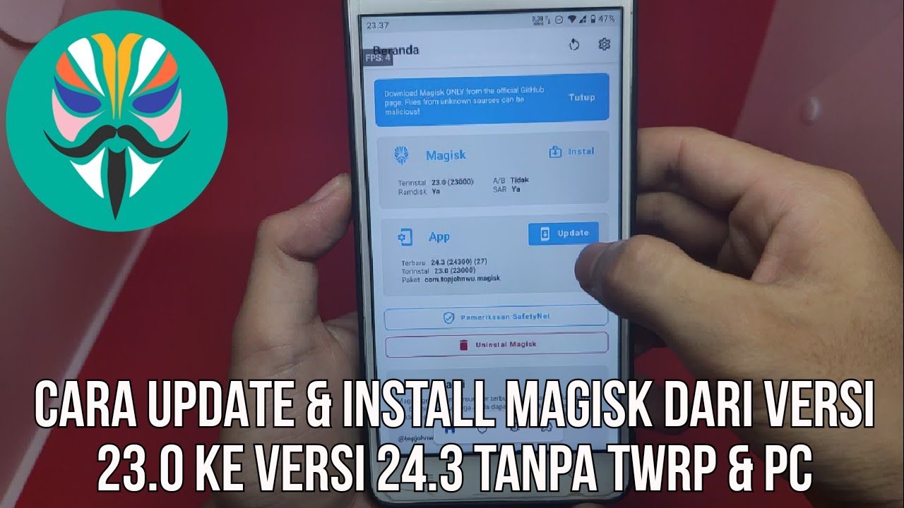 CARA UPDATE PASANG MAGISK MANAGER TERBARU 24.3 INSTALL & UPGRADE ROOT ...