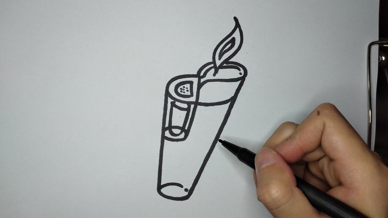 Cómo dibujar un encendedor/How to draw a lighter - YouTube