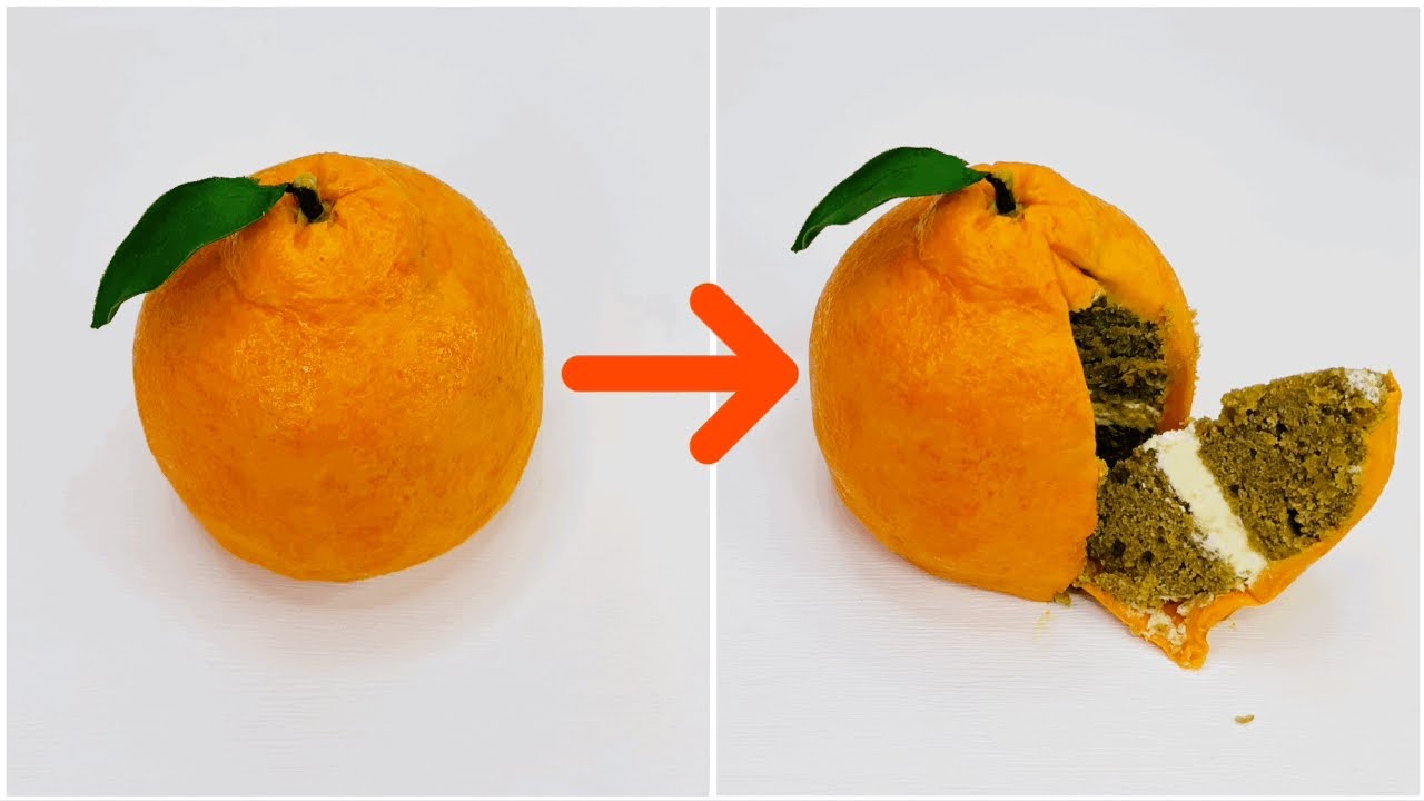 한라봉을 칼로 자르면 생기는 일!![Hallabong Cake]/과일케이크/한라봉 - YouTube