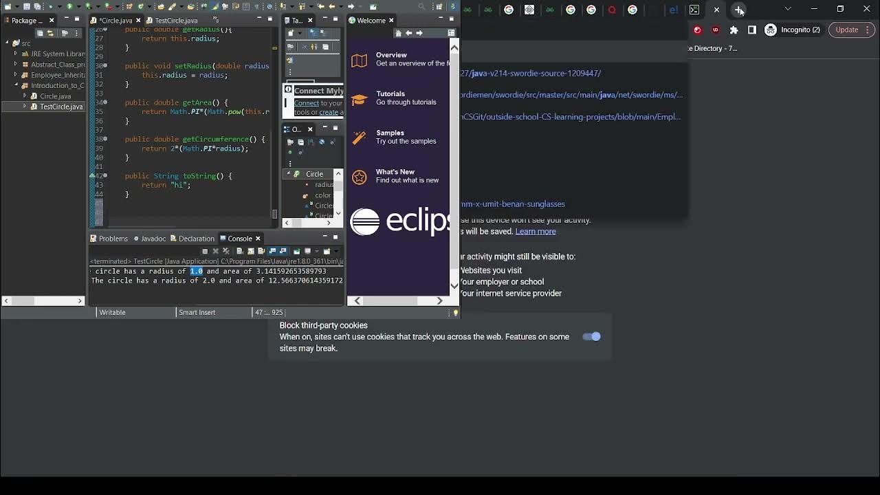 OOP exercises 1.1 continuation... (java) - YouTube