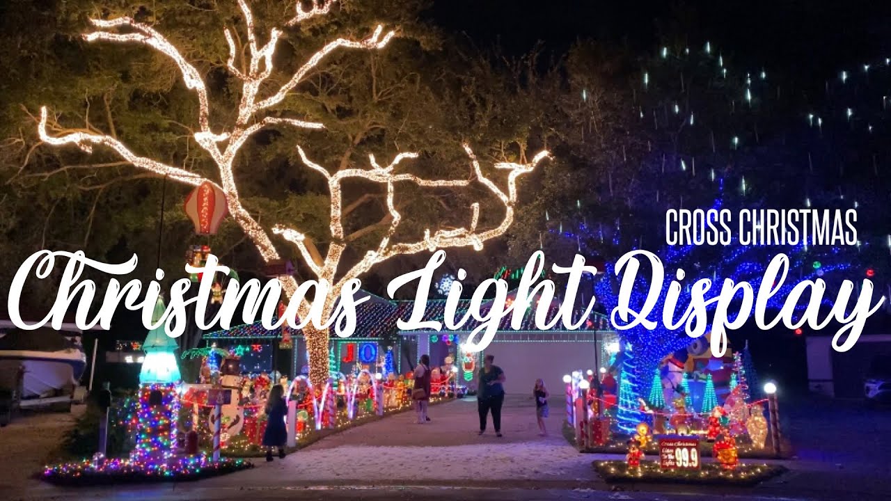 Cross Christmas Light Display - YouTube