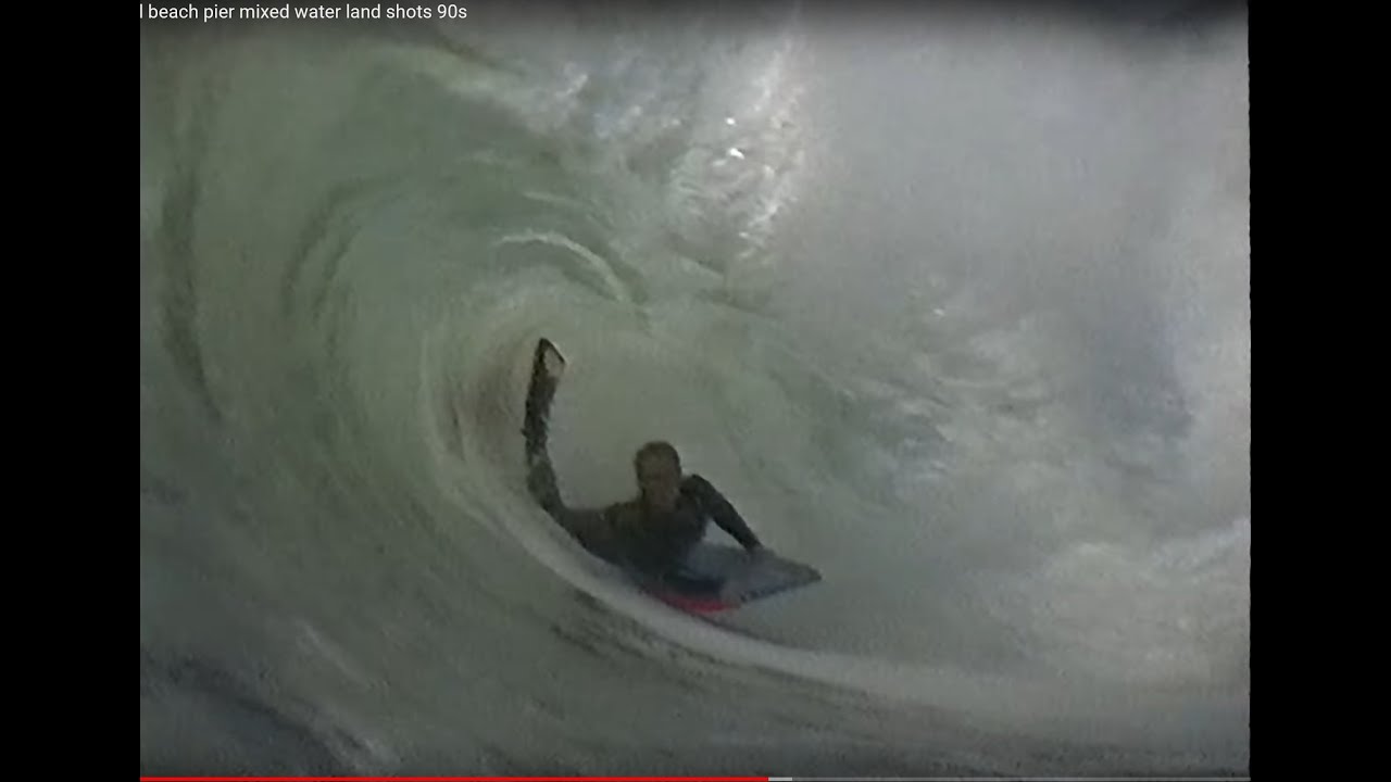 bodyboarding at seal beach pier mixed water land shots 90s - YouTube