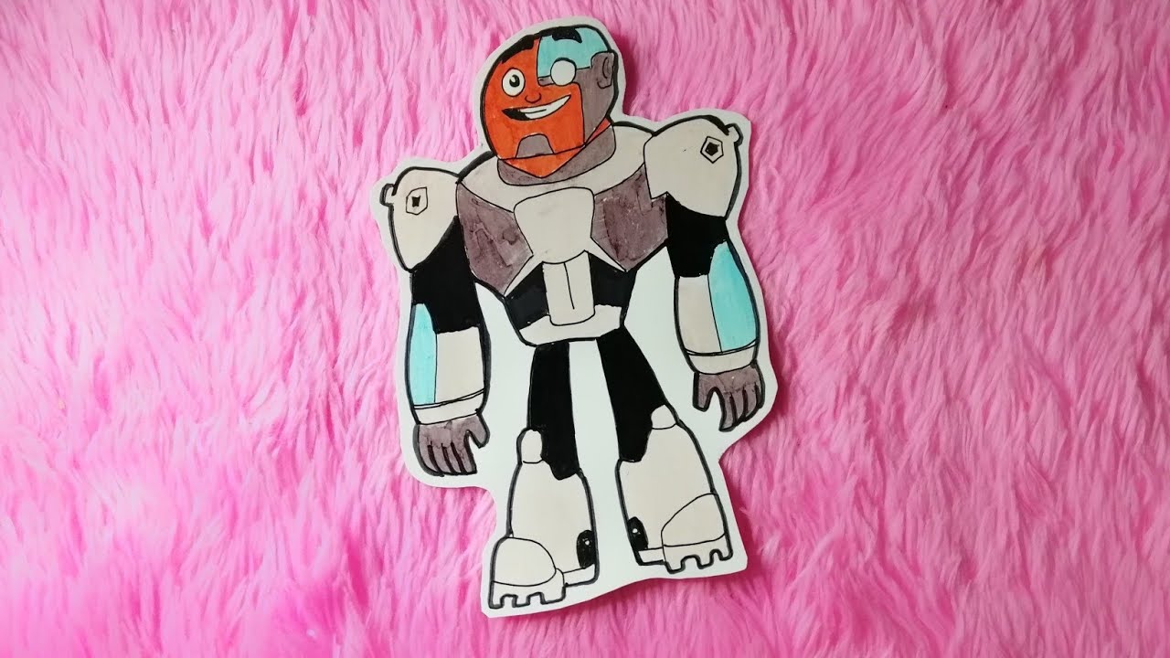 How to draw cyborg teen titans | How to draw and make paper doll cyborg ...