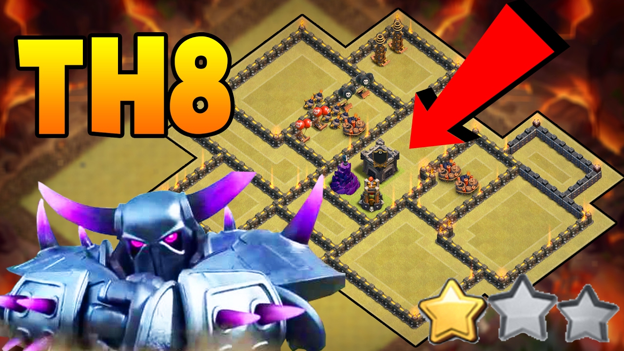 TH8 war base with BOMB TOWER ANTI 3 STAR/ANTI DRAGON/ANTI GOWIPE||Clash ...