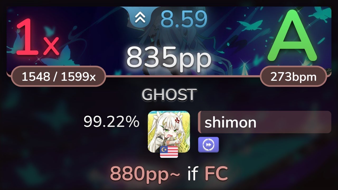 shimon | Hoshimachi Suisei - GHOST [Meg's Extra] +DT 99.22% (835pp 1 ...