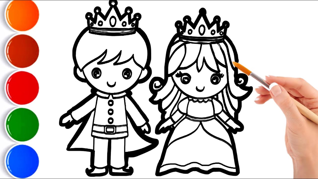 Prince And Princess Drawing, Colouring & Painting for Kid’s & Toddlers ...
