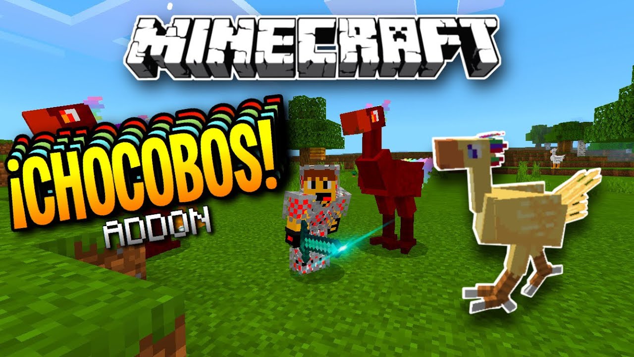CHOCOBOS EN MINECRAFT PE / BEDROCK 1.14 / 1.15 (ADDON) - YouTube